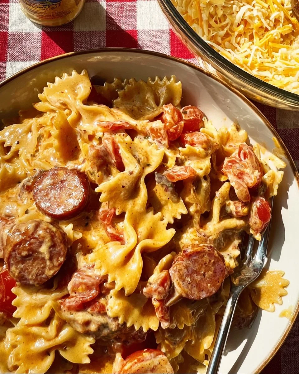 One Pot Creamy Cajun Sausage Pasta