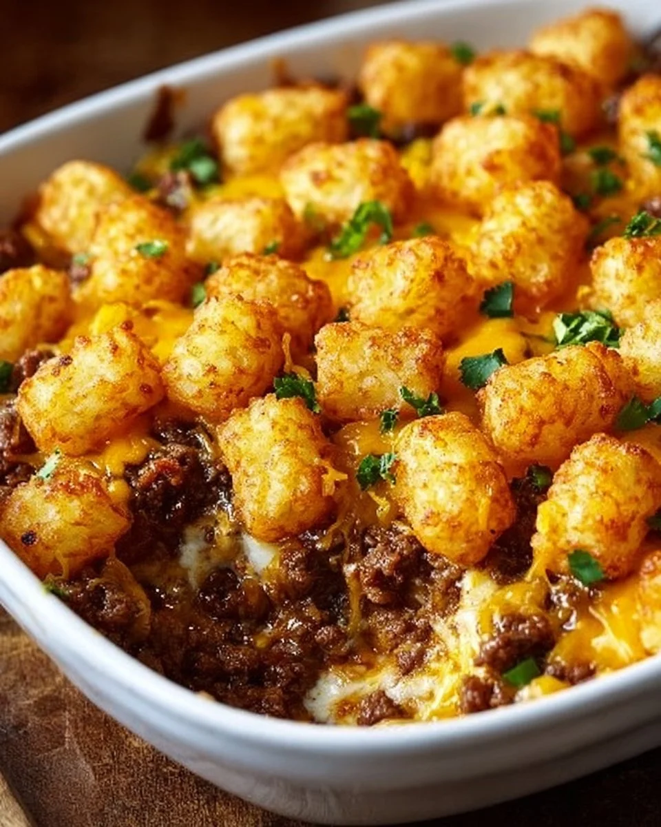 Tater Tot Casserole with Ground Beef